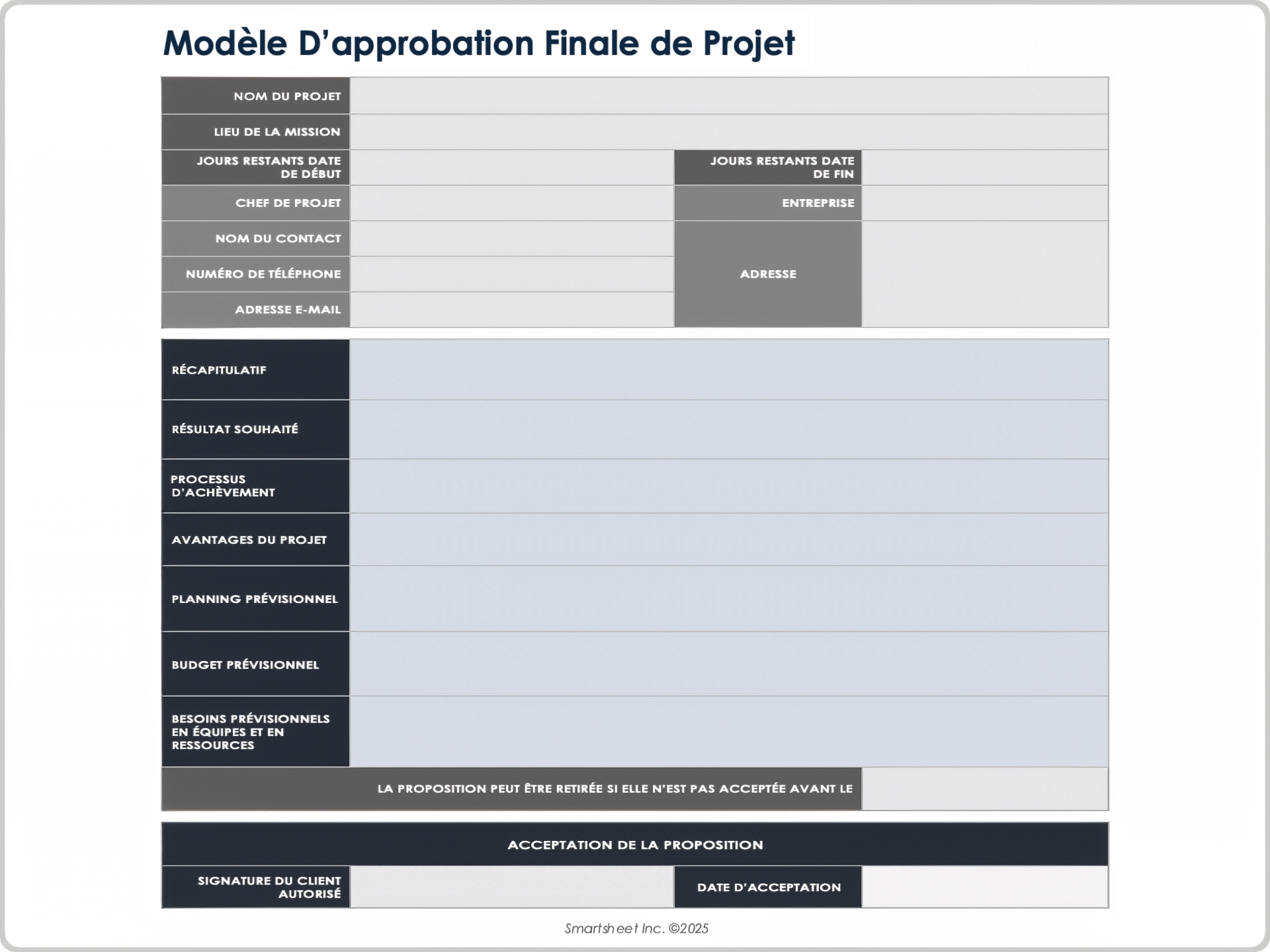 Formulaires et modèles gratuits d’approbation de projet | Smartsheet