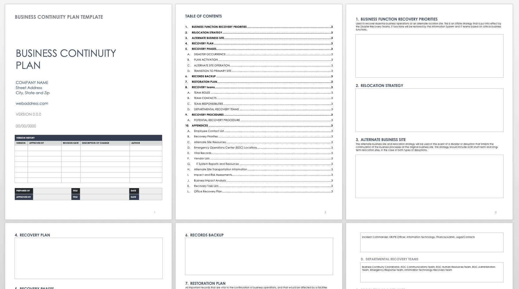Mod les Gratuits De Plan De Continuit D activit Smartsheet
