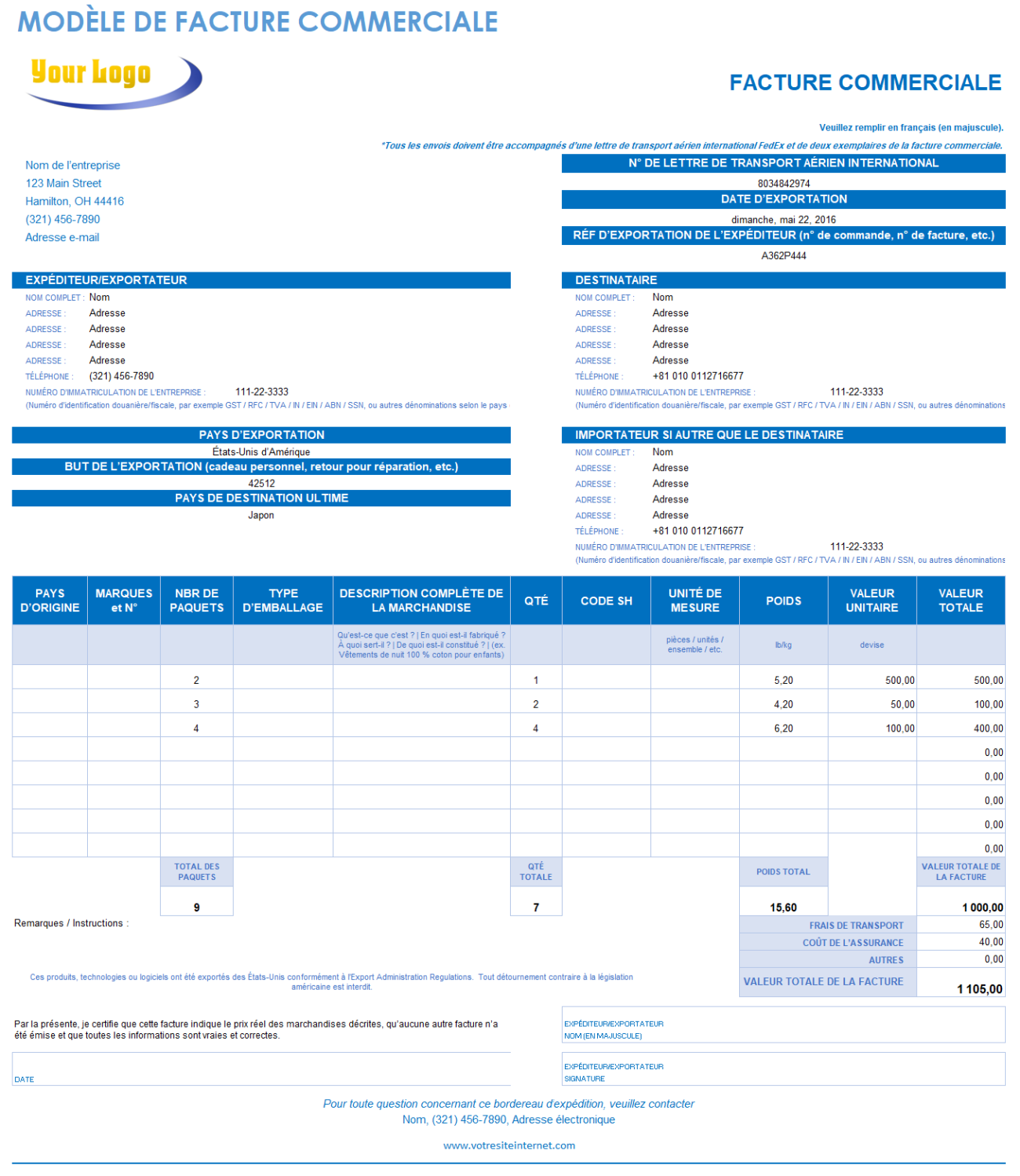 Modèles gratuits de factures Excel - Smartsheet