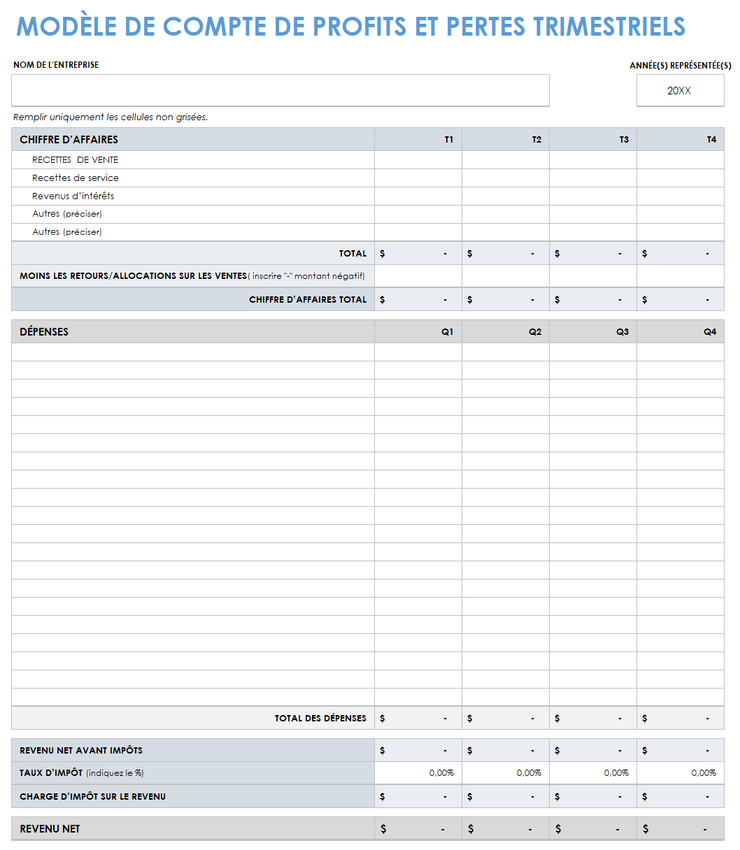 Modèles gratuits de pertes et profits | Smartsheet