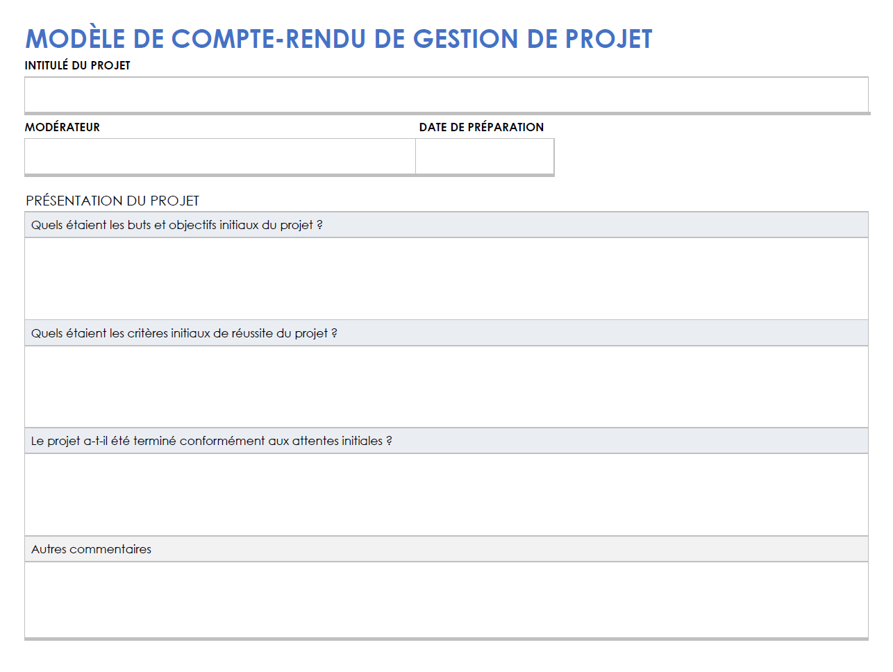 Modèles gratuits de compte-rendu de projet | Smartsheet