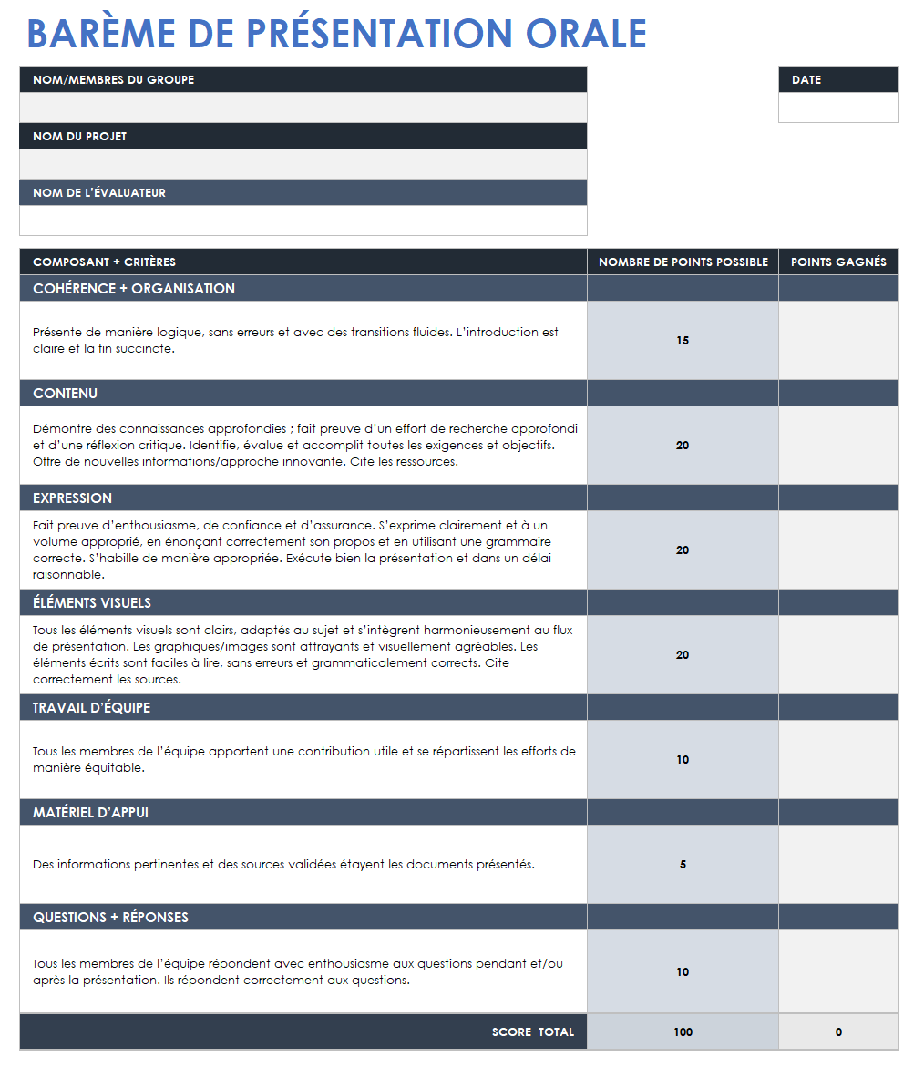 15 modèles de barème gratuits | Smartsheet