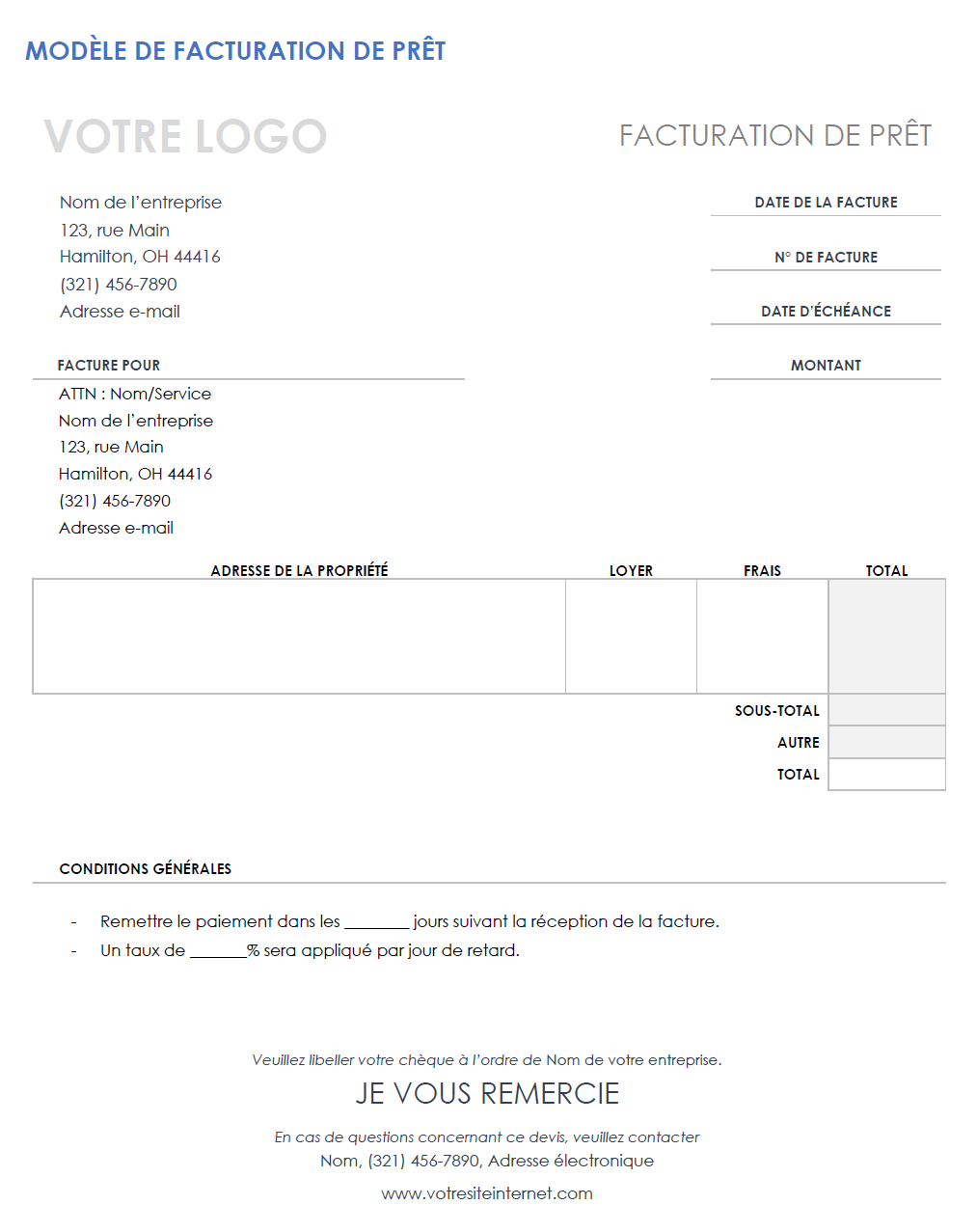 55 modèles gratuits de factures | Smartsheet