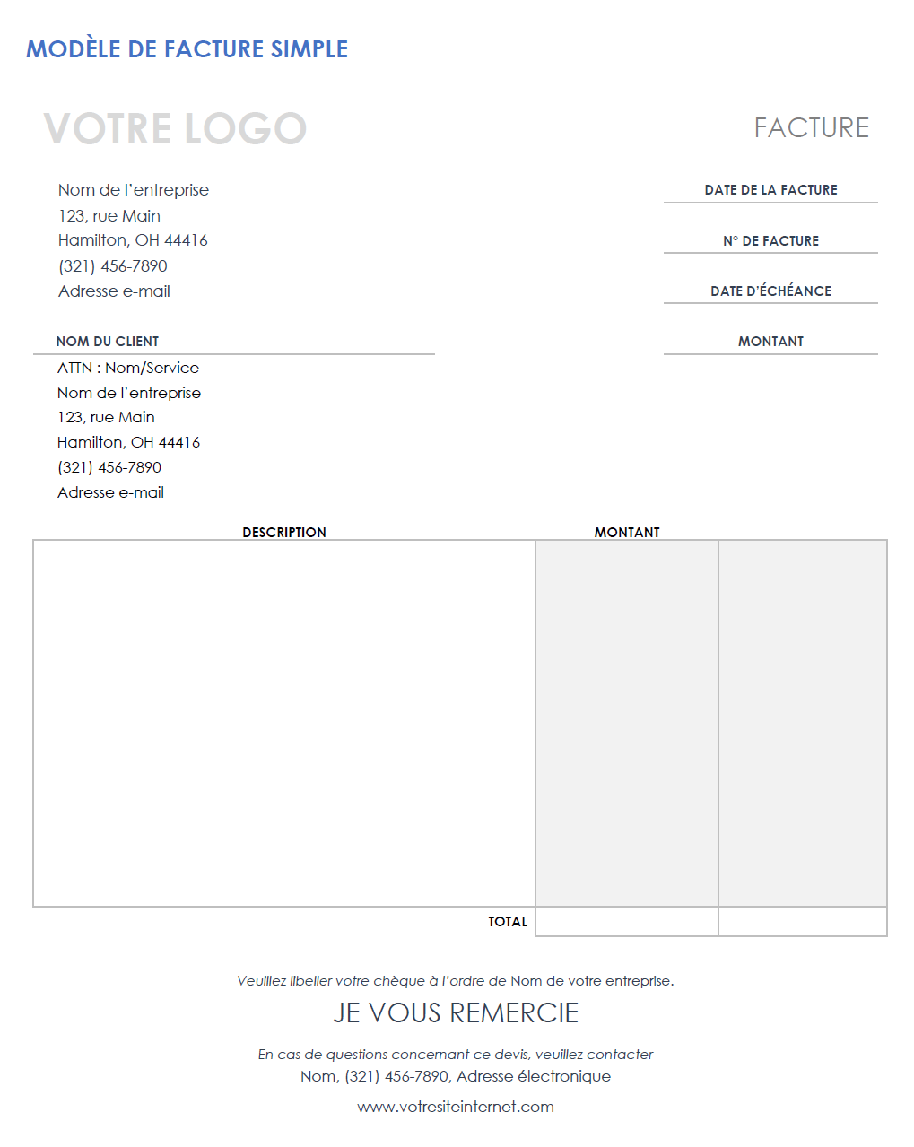 55 modèles gratuits de factures | Smartsheet