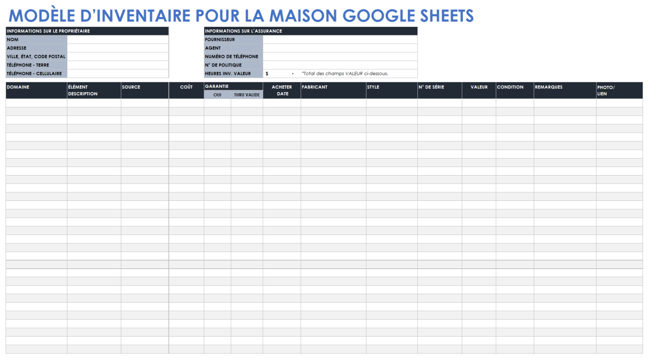 Modèles d’inventaire Google Sheets gratuits | Smartsheet