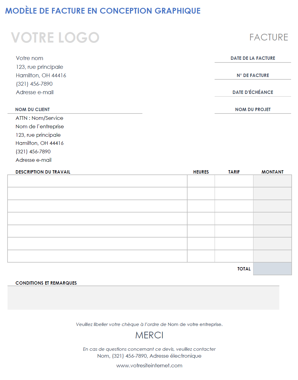 Télécharger des modèles gratuits de factures PDF | Smartsheet