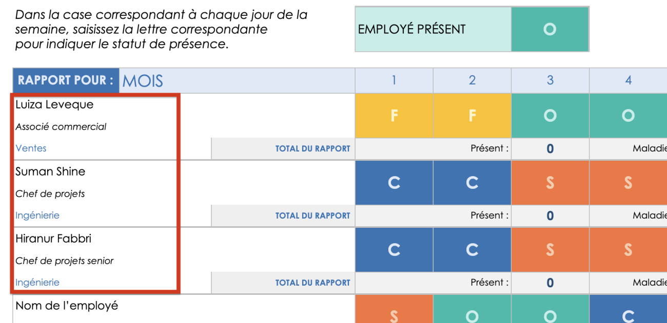 Modèles gratuits de feuille de présence pour Google Sheets et guide ...