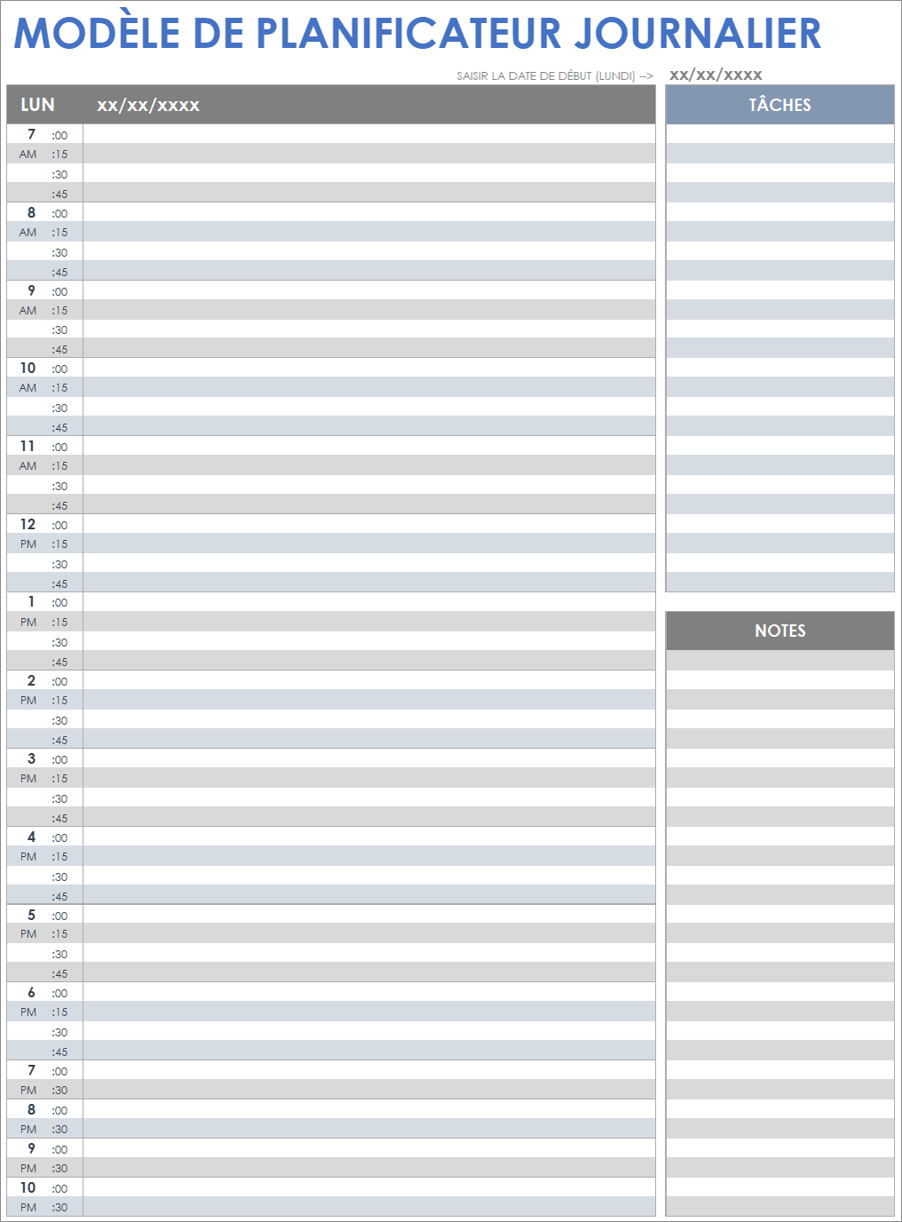 Modèles de calendriers quotidiens imprimables gratuits | Smartsheet