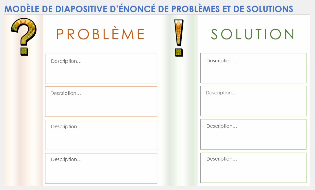 Modèles gratuits de diapositive d’énoncé de problème : PowerPoint et ...