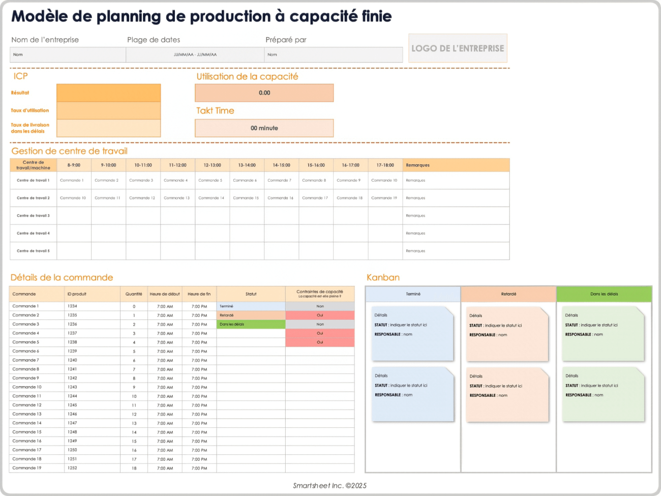 Modèles gratuits de planning et de planification de production : tous ...