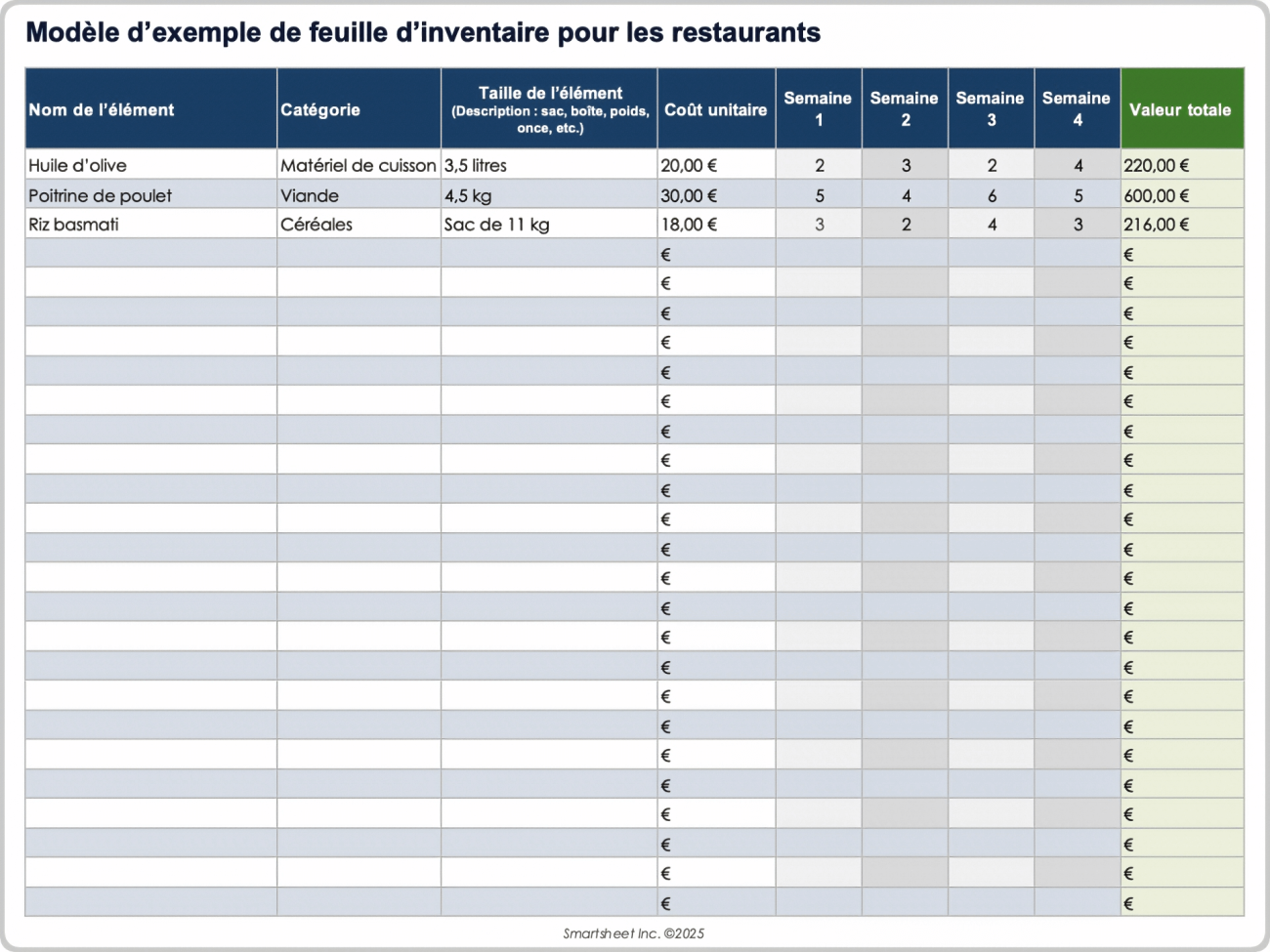 Feuilles et modèles gratuits d’inventaire au format PDF - Modifiables ...