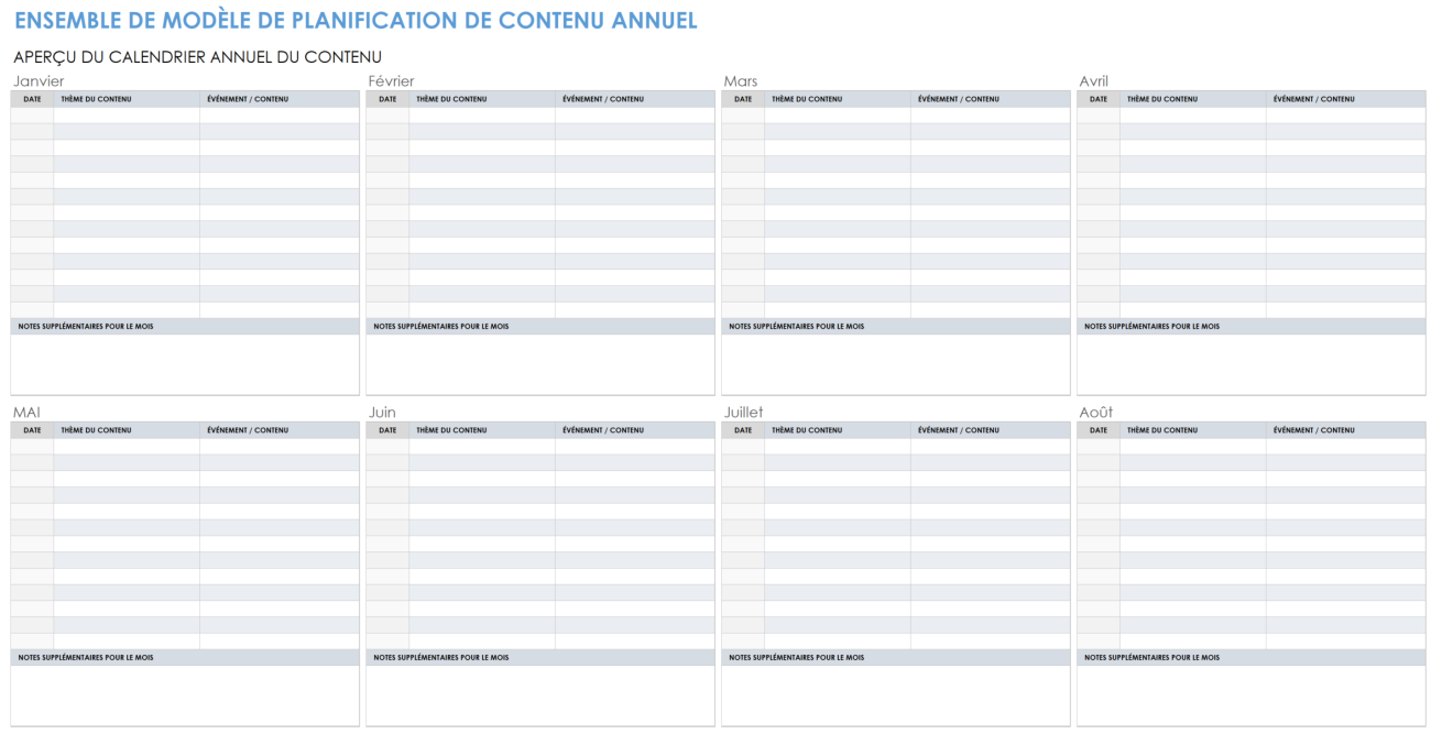 Plus de 10 modèles gratuits de plan de contenu | Smartsheet