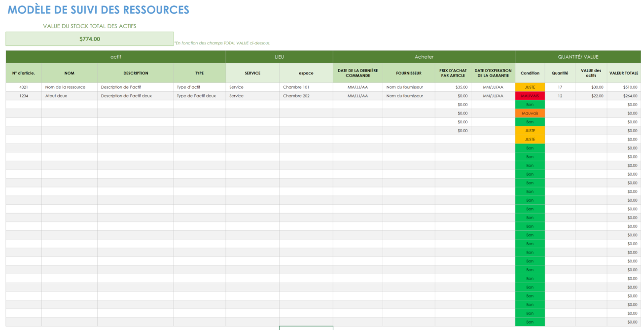 Modèles gratuits de suivi des actifs | Smartsheet
