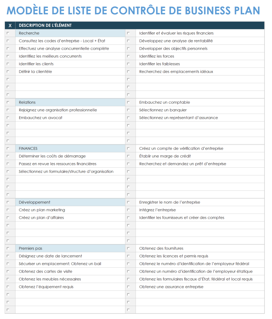 Modèles gratuits de plan d’affaires au format Excel | Smartsheet