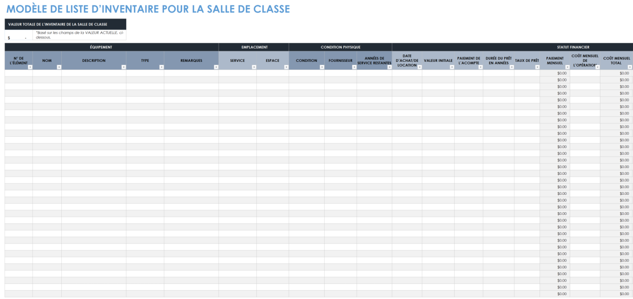 Modèles gratuits de liste d’inventaire | Smartsheet