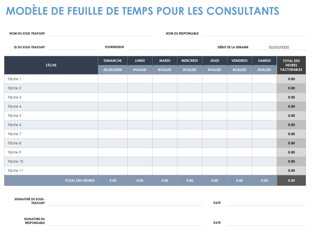 Modèles de feuille de temps Excel gratuits | Smartsheet