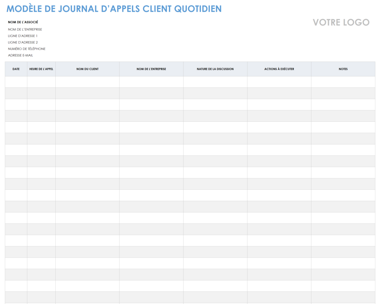 Modèles gratuits de journaux d’appels client | Smartsheet