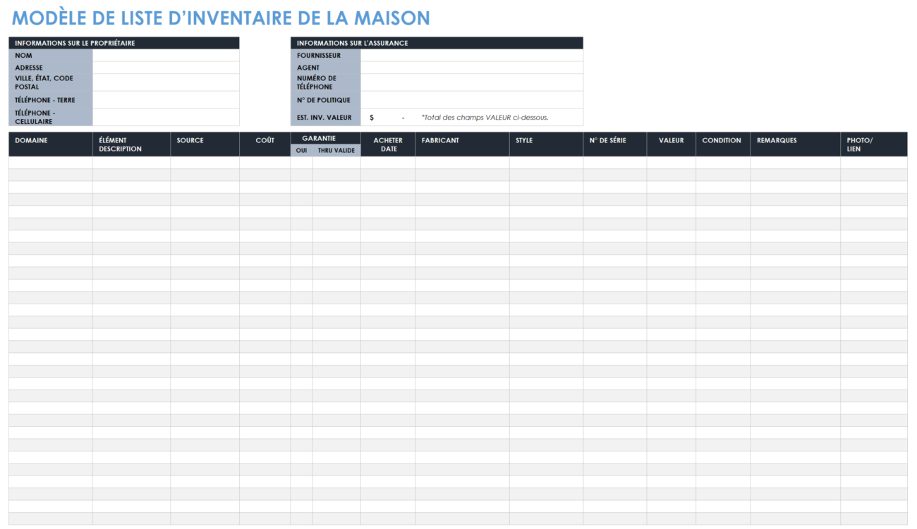 Modèles gratuits de liste d’inventaire | Smartsheet