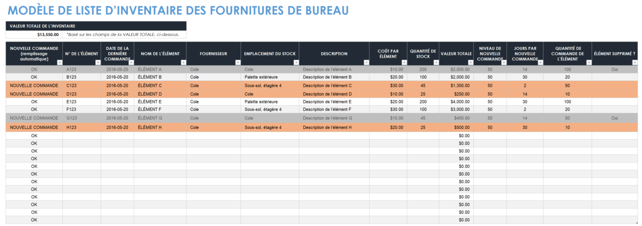 Modèles gratuits de liste d’inventaire | Smartsheet