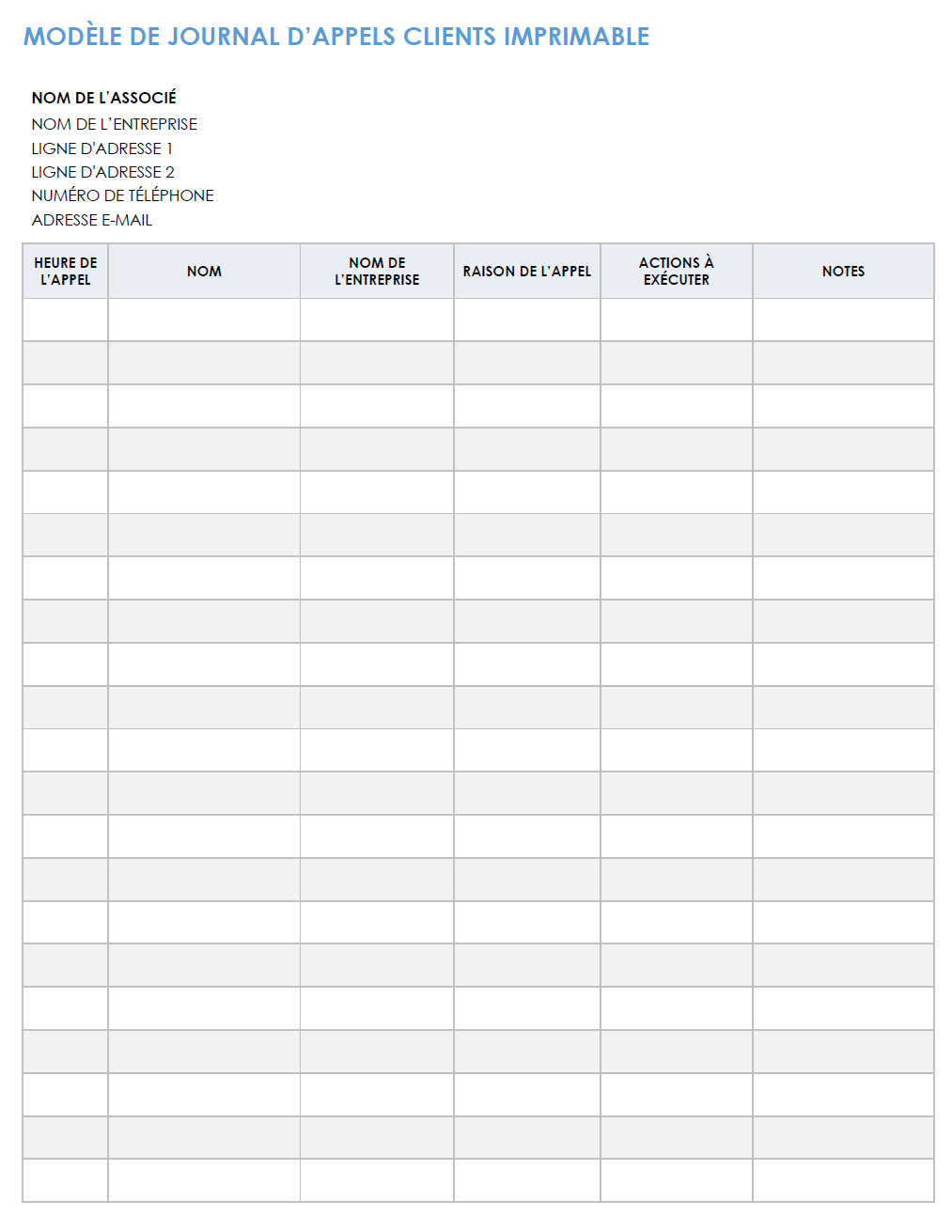 Modèles gratuits de journaux d’appels client | Smartsheet