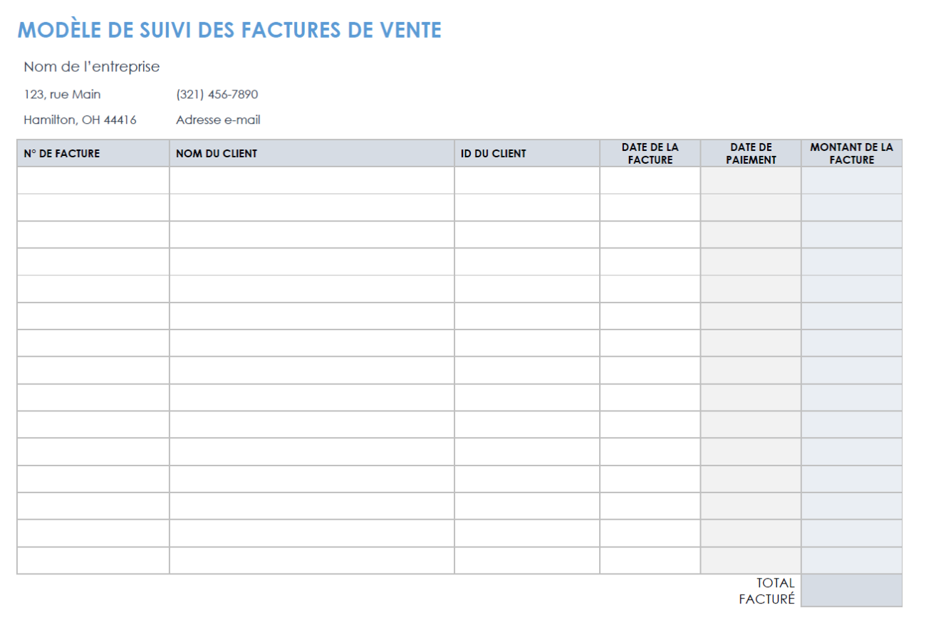 Modèles gratuits de factures MS Word | Smartsheet