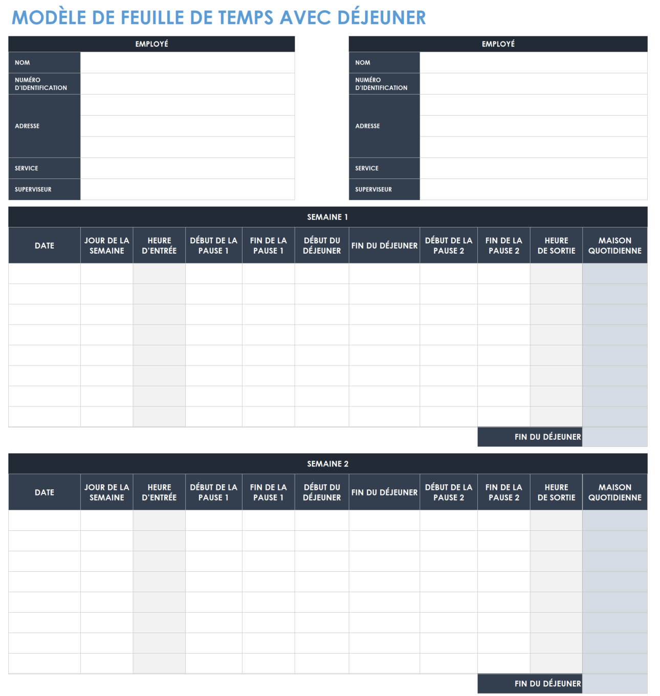 Modèles de feuille de temps Excel gratuits | Smartsheet
