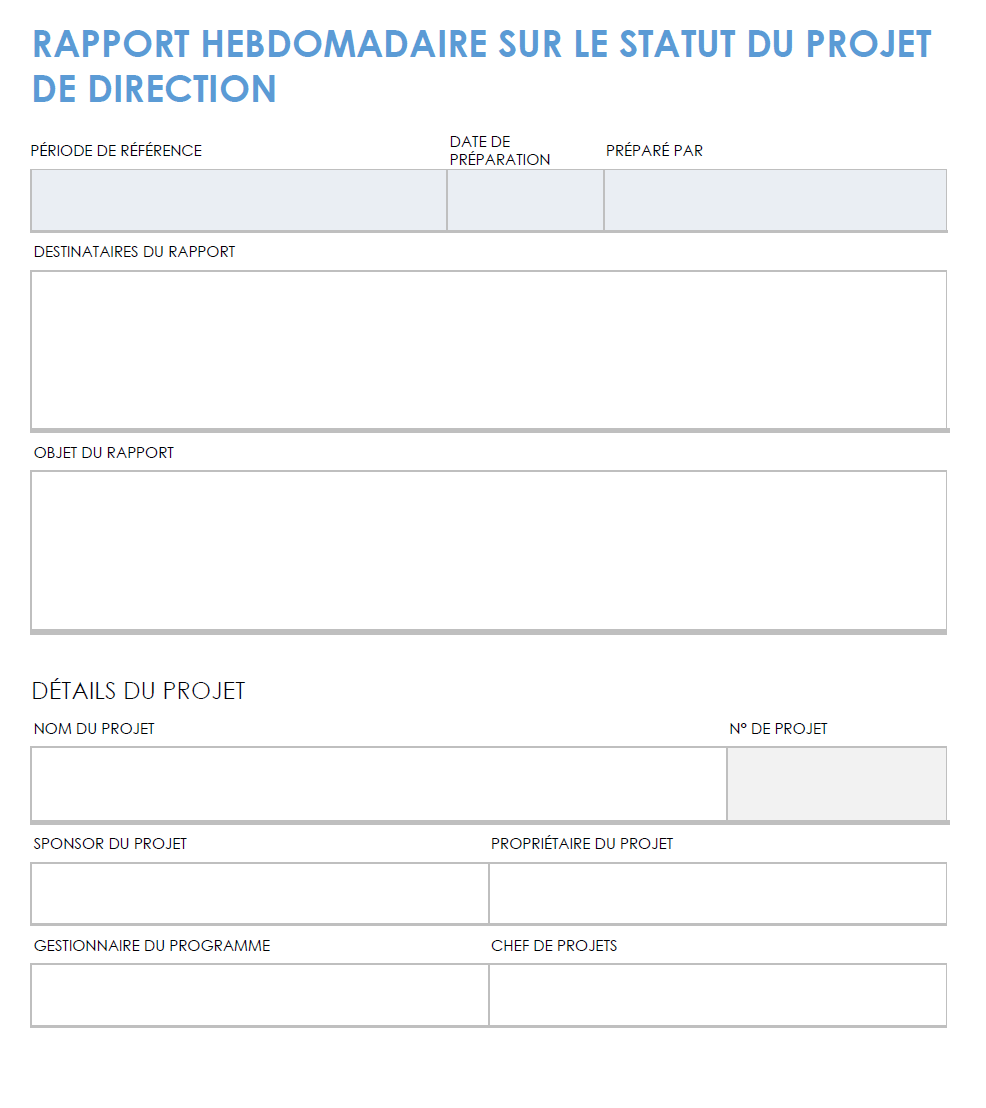 Modèles de rapports hebdomadaires sur l’état d’avancement | Smartsheet
