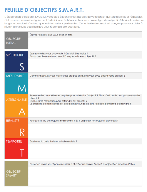 Buts et Objectifs | Smartsheet