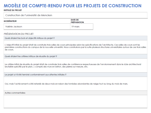 Modèles gratuits de compte-rendu de projet | Smartsheet