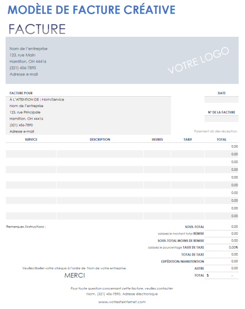 55 modèles gratuits de factures | Smartsheet