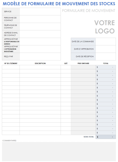 Télécharger gratuitement des modèles de formulaires d’inventaire ...