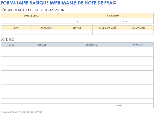 Modèles et formulaires gratuits de note de frais pour PDF | Smartsheet