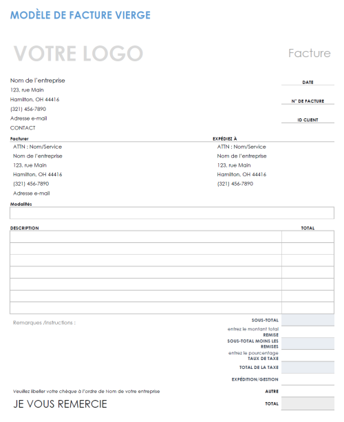 Modèles gratuits de factures MS Word | Smartsheet