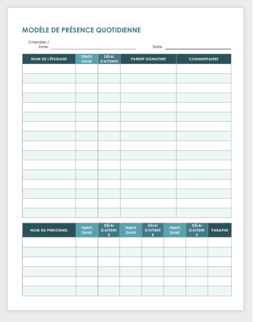 Feuilles de calcul et modèles de présence gratuits | Smartsheet