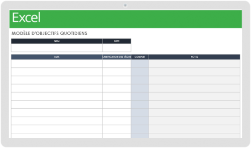 Modèles gratuits de définition et de suivi d'objectifs
