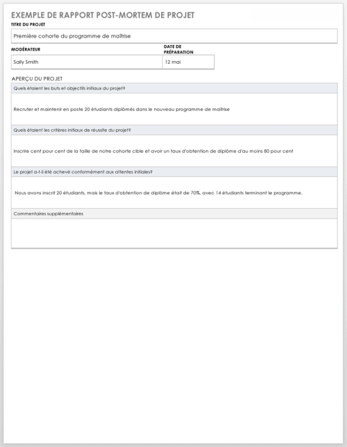 Modèles gratuits de post-mortem de projet | Smartsheet