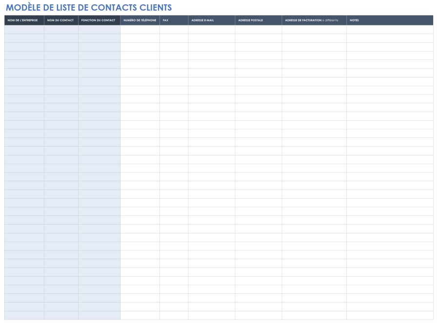Modèles gratuits de listes de clients | Smartsheet