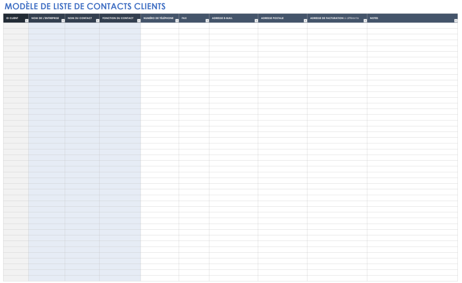 Modèles gratuits de listes de clients | Smartsheet
