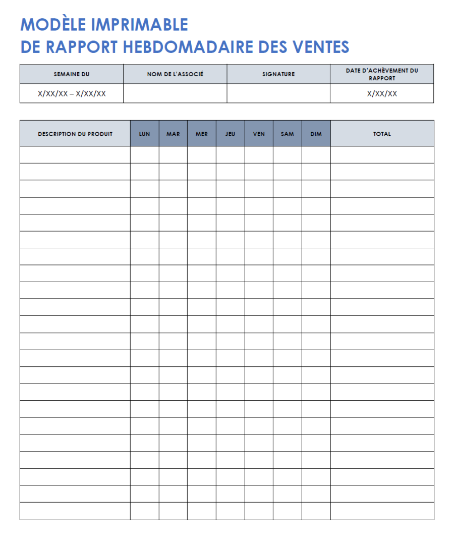 Modèles gratuits de rapports de ventes hebdomadaires | Smartsheet