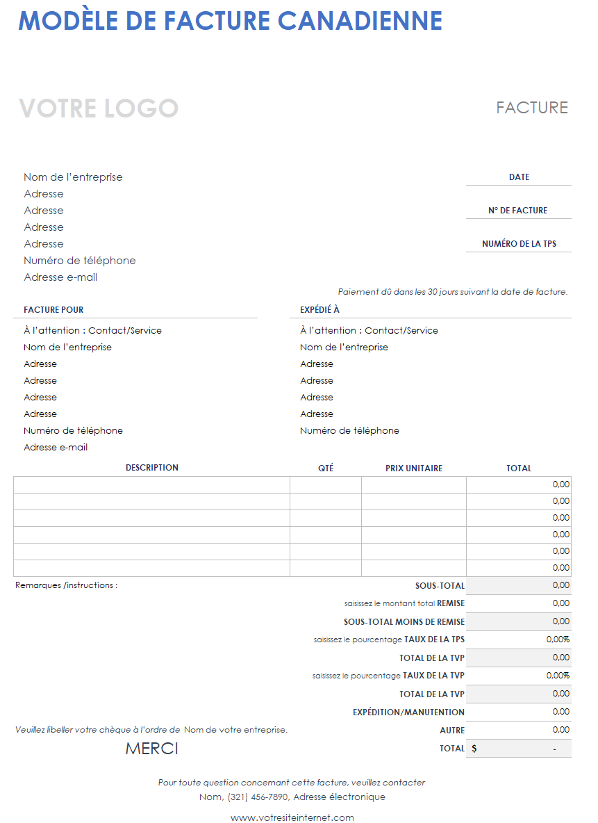 55 modèles gratuits de factures | Smartsheet