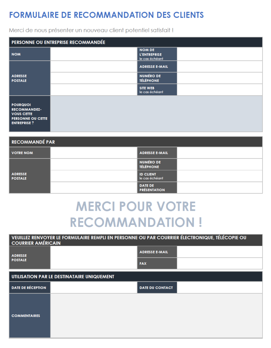 10 modèles de recommandation gratuits | Smartsheet