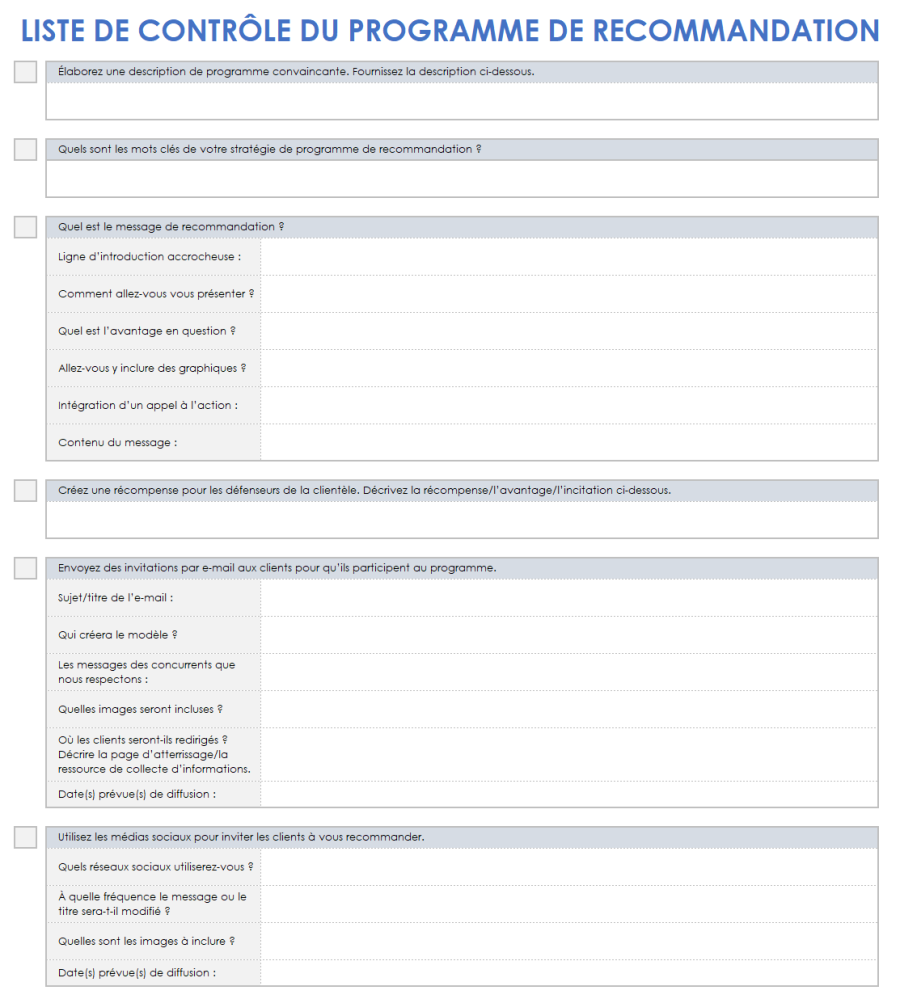 10 modèles de recommandation gratuits | Smartsheet