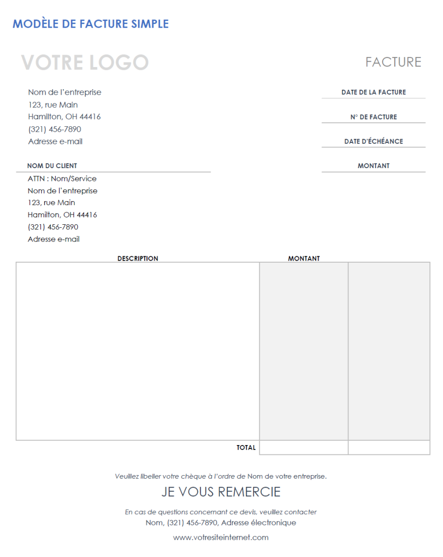 55 modèles gratuits de factures | Smartsheet