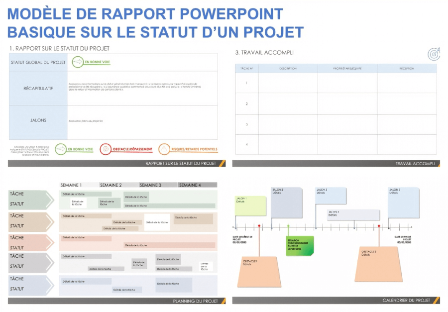 Modèles gratuits de rapports PowerPoint sur le statut d’un projet ...