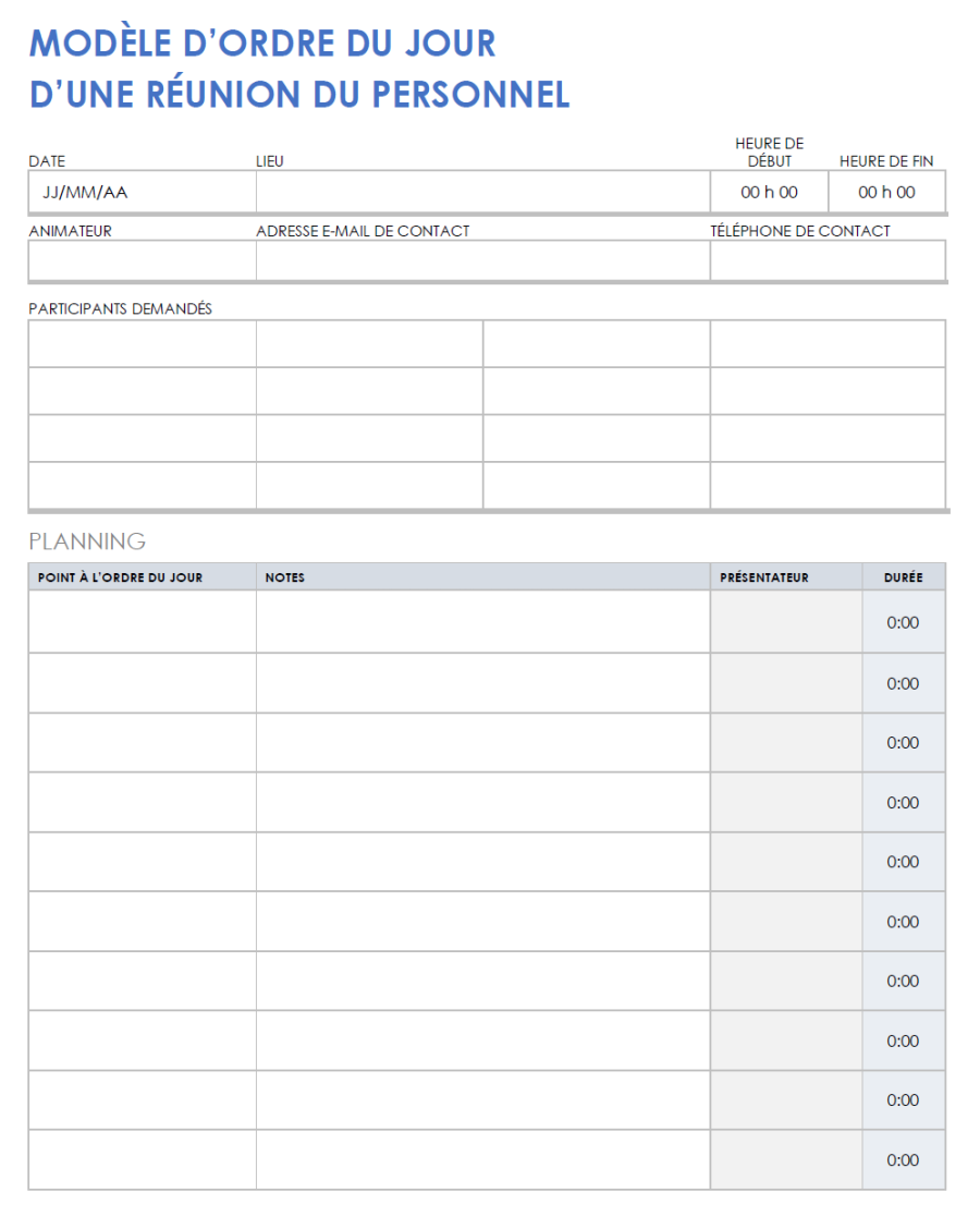 Modèles gratuits pour réunions d’équipe | Smartsheet