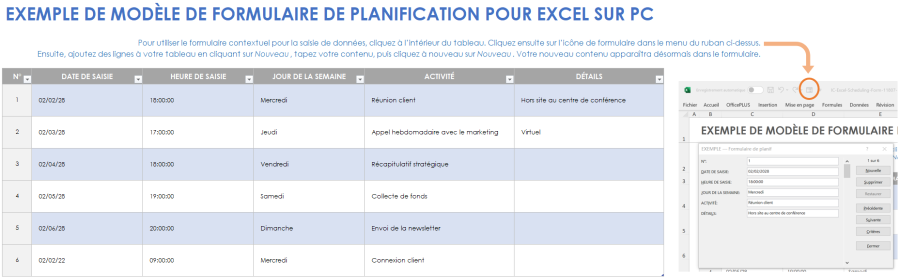 Modèles gratuits de formulaires pour Excel : formulaires à remplir de ...