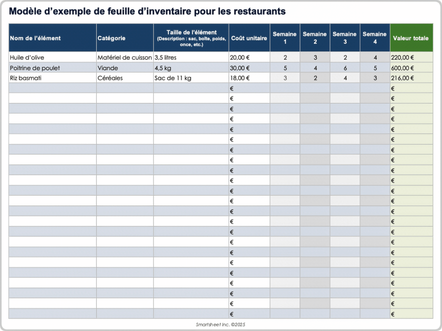 Feuilles et modèles gratuits d’inventaire au format PDF - Modifiables ...