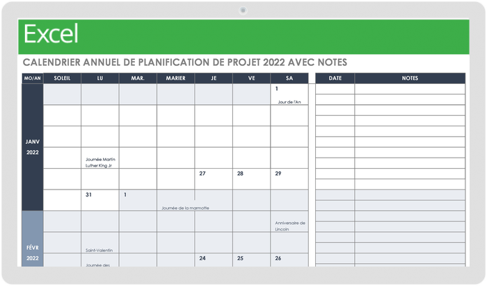 Modèles gratuits de calendrier de projet | Smartsheet