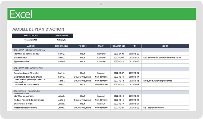 Modèles gratuits de plans d’action - Smartsheet