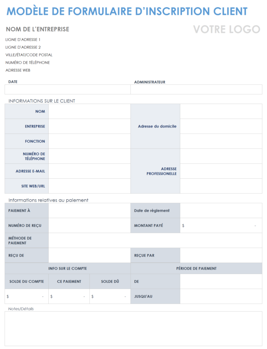 Modèles et formulaires gratuits d’informations client | Smartsheet
